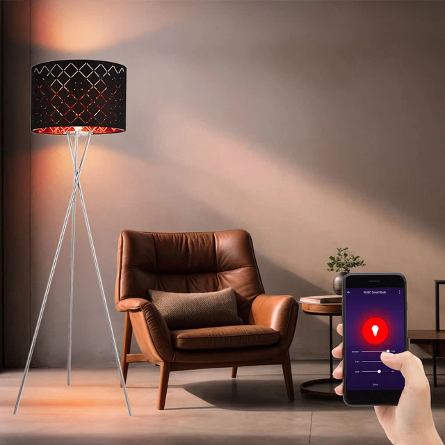 LAMPE TRÉPIED LAMPADAIRE Smart Google Alexa RGB LED Tdc Tissu App EUR ...