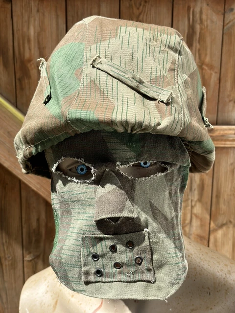 WW2 GERMAN SPLINTER Cell Sniper Mask And Helmet Cover Repro £55.00 ...