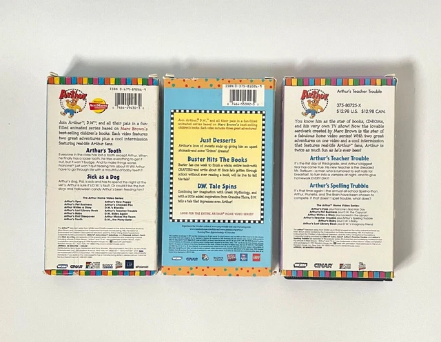 ARTHUR VHS TAPE Lot of 3: Arthurs Teacher Trouble, Arthur's tooth ...