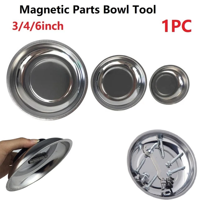 MAGNETIC BOWL TRAY Dish For Nuts Bolts Screws Optional Size Stainless ...