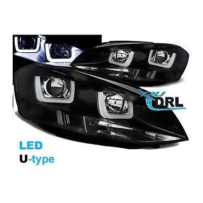 VW GOLF MK7 Vii 2012-2016 Black DRL Lightbar LED Headlights Pair £418. ...