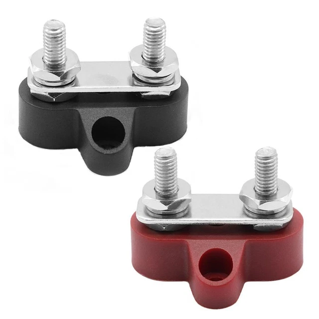 BUS BAR TERMINAL Block Heavy Duty Dual M6 Positive Power Distribution Stud £4.62 - PicClick UK