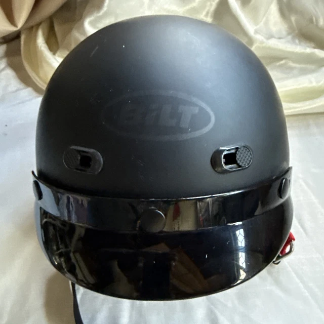 BILT FALCON 1/2 Vintage Jet FMVSS No. 218 Open Face Helmet XL Black ...
