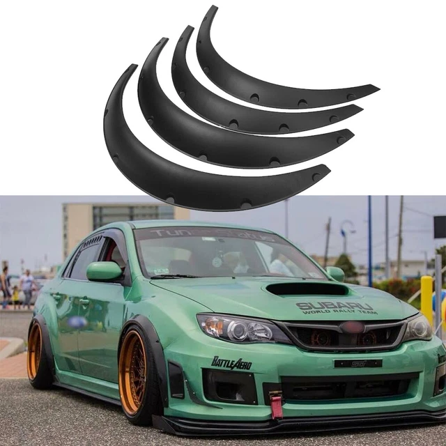 4.5& FENDER FLARES Extra Wide Body Kit Wheel Arches For Subaru WRX STi ...