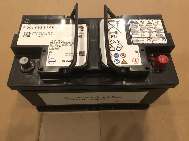 ORIGINAL MERCEDES AGM Autobatterie Starterbatterie Batterie 12V 80Ah ...