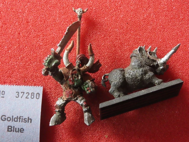 GAMES WORKSHOP WARHAMMER Orc Warboss Warlord Boar Rider Mounted Metal ...