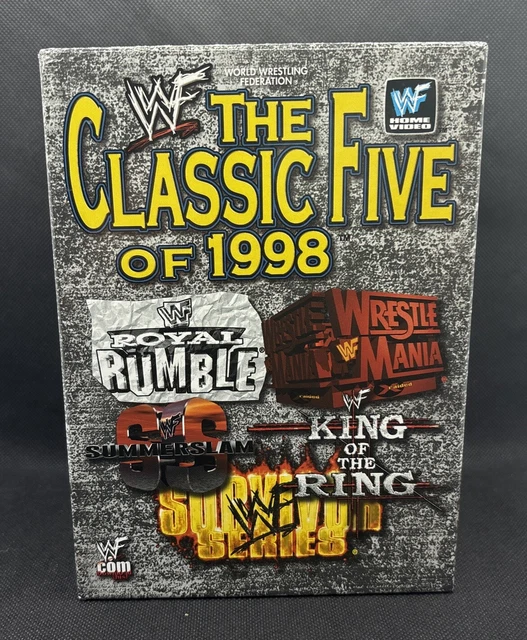 WWF/WWE CLASSIC FIVE of 1998 Box Set VHS 1999 KOTR Wrestlemania ...