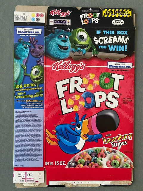 KELLOGG'S FROOT LOOPS mit Disney Pixar Monsters Inc. Schreibox 2001 EUR ...