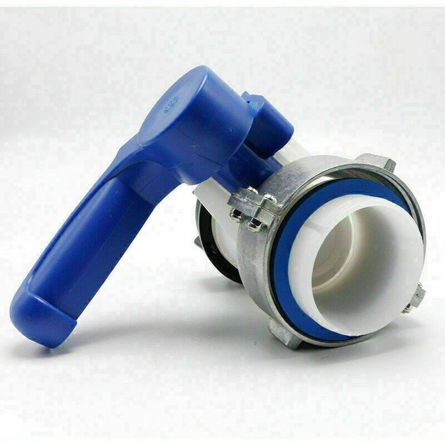 BUTTERFLY VALVE IBC Water Tank Drain Adapter Tap Container 62mm Outlet ...