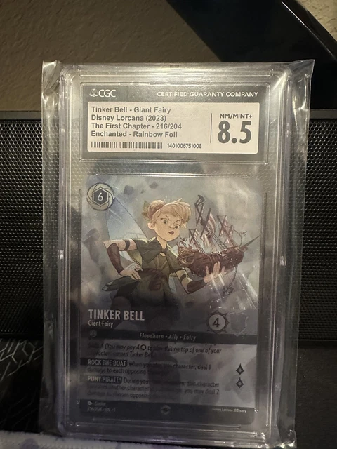 DISNEY LORCANA CHAPTER 1 Tinker Bell Giant Fairy Enchanted Card #216/ ...