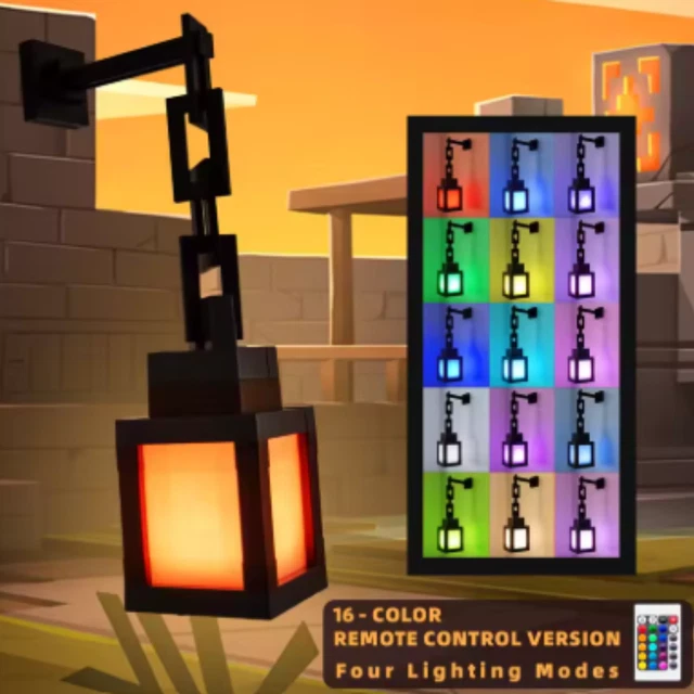 LUMINOUS LANTERN RECHARGEABLE Game Pixel Light Surrounding Atmosphere ...
