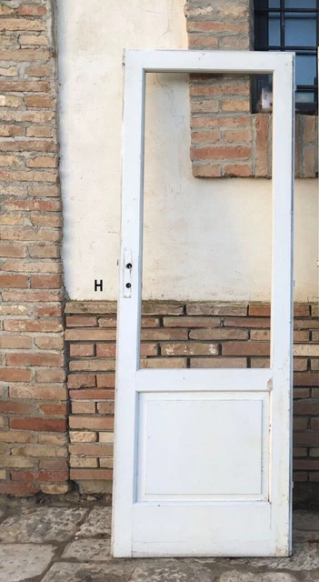 ANTICA PORTA INTERNA classica in legno massello bugnata laccata bianca ...