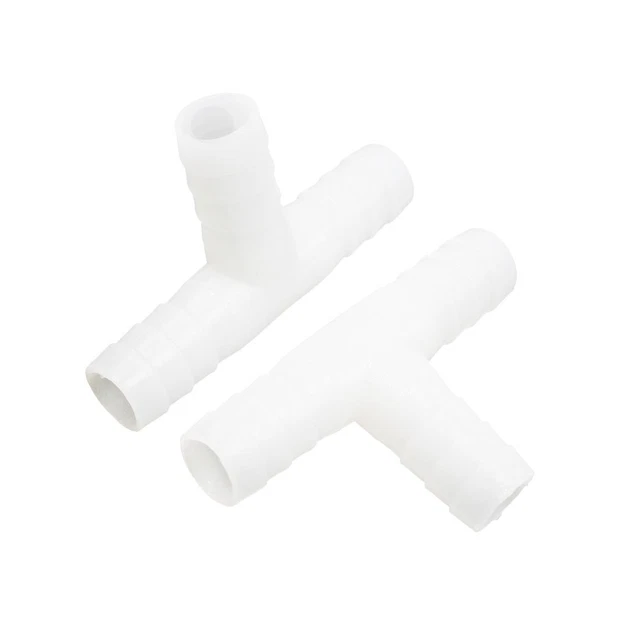 2 PCS T Shaped 3 Way Plastic Air Tubing Connectors White for Aquarium £ ...