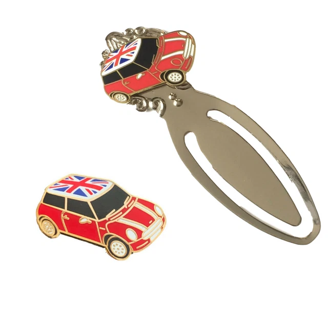 MINI MOTEUR VOITURE Union Jack Émail Badge & Mini Marque-Pages - P212 ...