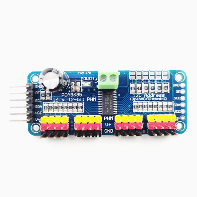 PCA9685 16 KANAL 12 Bit PWM Servo Treiber I2C Expander Modul Arduino ...