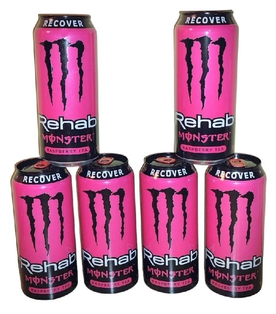 (6 CANS) MONSTER Energy Drink REHAB RASPBERRY TEA Energy Iced Tea - 15 ...