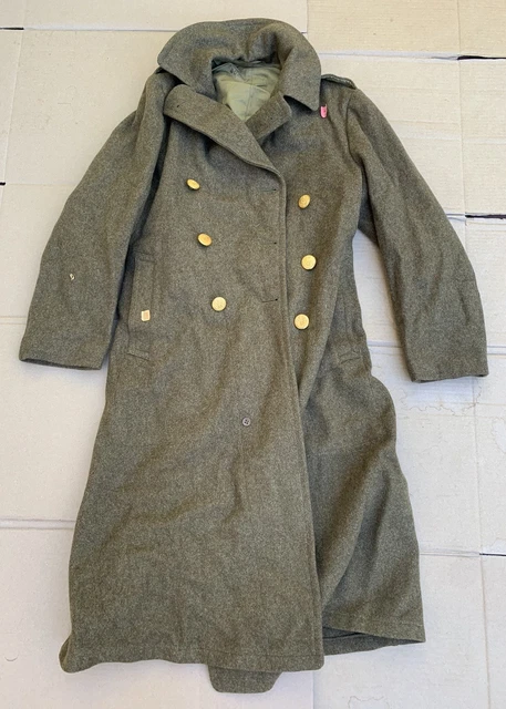 ORIGINAL WWII US Army Wool Overcoat Great Coat Size 36L 1942 Dated £38. ...