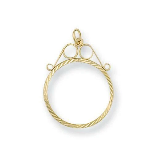 9CT GOLD DIAMOND Cut Light Weight Scroll Top Half/Full Sovereign ...