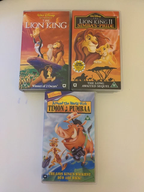 LION KIND BUNDLE VHS- Lion King 1, 2 And Around The World With Timon ...