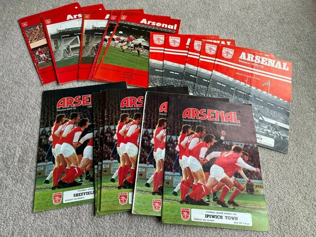21 1974-75 1976-77 & 1977-78 Arsenal FC Home Game match programmes £7. ...