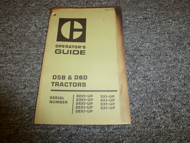 CATERPILLAR CAT D5B D6D Crawler Tractor Dozer Owner Operator ...