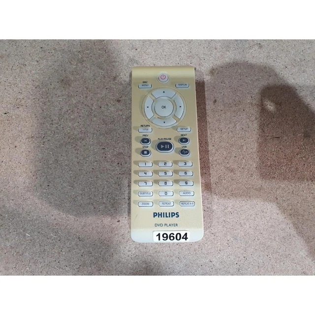 PHILIPS REMOTE CONTROL Grey Wireless Infrared Ergonomic for DVP 1013 ...