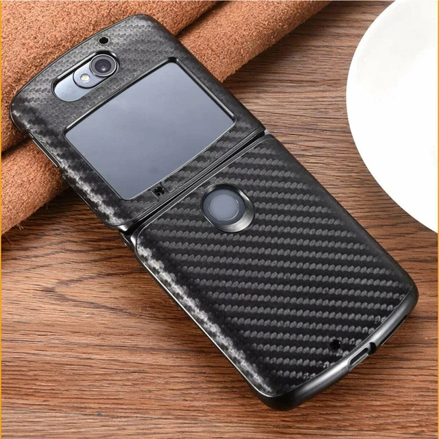 FOR MOTOROLA MOTO Razr 2020 5G Carbon Fiber Fold Flip Bumper Phone Case ...