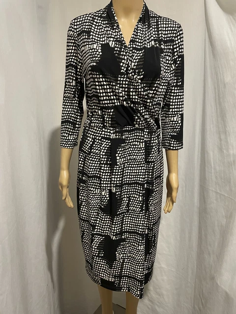 JANE LAMERTON SIZE 14 Patterned Stretch 3/4 Sleeve Dress $23.00 ...