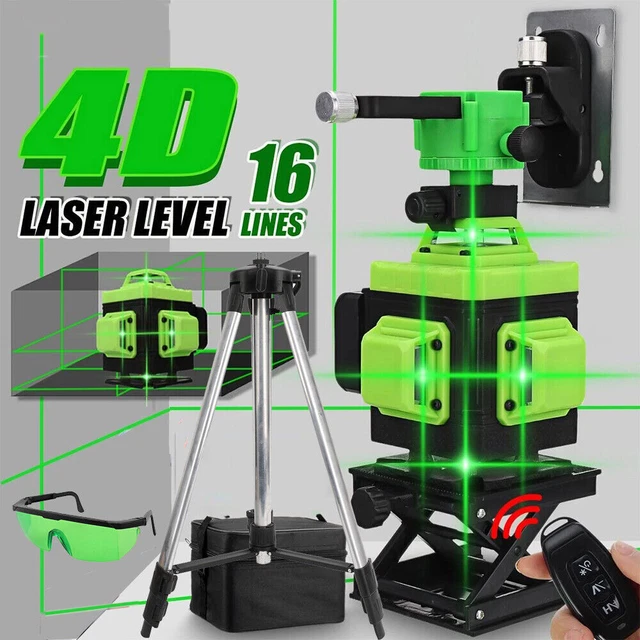 4D 16 LINE Laser Level Wasserwaage 360° Kreuzlinienlaser mit stativ ...