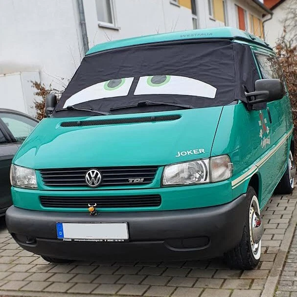 VW T4 CAMPER Van Front Window Screen Cover Wrap Black Out Blind Eyes ...