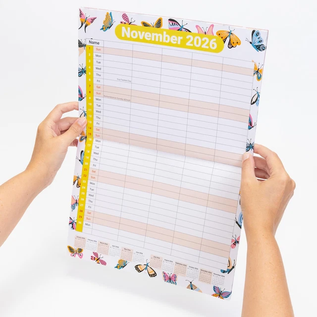 EVELAY 2026 FAMILY Calendar Month to View 5 30.5 x 28.5 x 0.5 cm ...