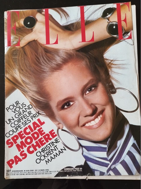 ELLE MAGAZINE DU 24/03/1986; Spécial Mode pas chère/ Karen Blixen/ Sade ...
