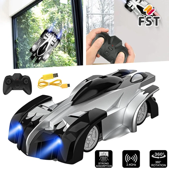 WALL CLIMBING RC Car, 360° Rotating Rechargeable Toy with LED Light for ...