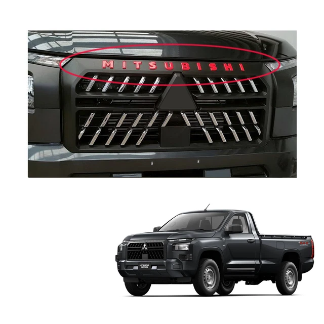 RED FRONT LOGO Bonnet Grille Cover For Mitsubishi L200 Triton 2024 ...