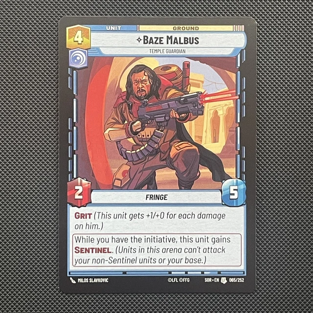 STAR WARS UNLIMITED 065/252 Baze Malbus Spark of Rebellion (NM) rare ...