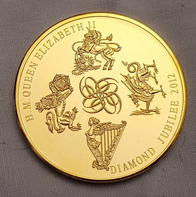 QUEEN ELIZABETH II Diamond Jubilee Gold Coin Old Crown Unicorn Dragon ...