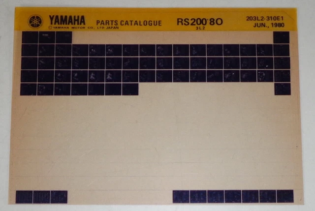 MICROFICHE PARTS CATALOGUE/SPARE Parts Catalog Yamaha Rs 200 '80 Stand ...
