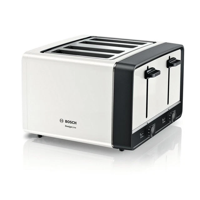 BOSCH 4 SLICE Toaster DesignLine in White | TAT5P441GB | Brand new £59. ...