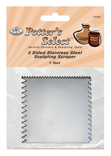 STAINLESS STEEL 3 Sided Scraper Clay Pottery Ceramic Potters Sculpting ...