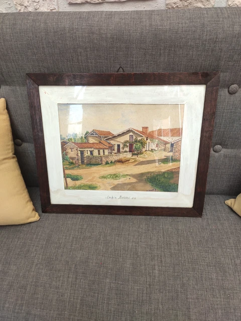 ANCIEN TABLEAU aquarelle daté et signé SCHNELL .G EUR 10,00 - PicClick IT