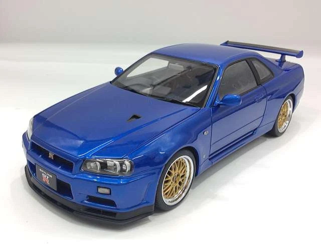 AUTOART 1/18 SCALE Nissan Skyline GT-R (R34) BBS LM Wheel Bayside Blue with Box £457.50 ...