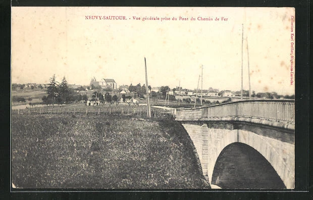 CPA NEUVY-SAUTOUR, VUE générale prise du Pont du Chemin de Fer 1910 EUR 2,00 - PicClick FR