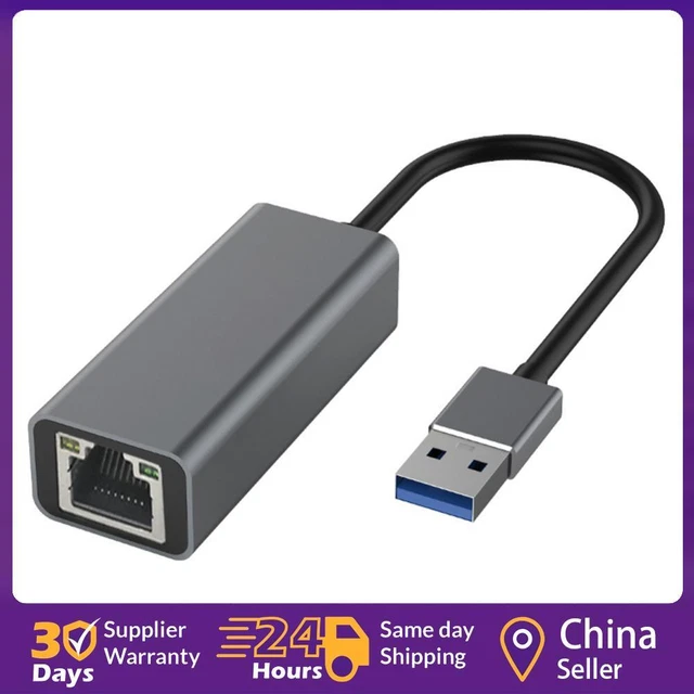 TYPE-C TO RJ45 Ethernet Wired LAN Adapter 10/100/1000Mbps (Grey USB ...