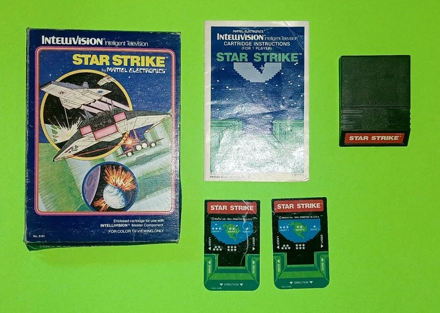 INTELLIVISION STAR STRIKE KOMPLETT mit BOXEINSATZ MANUELLE OVERLAYS ...