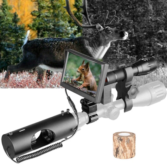 LCD MONITOR NIGHT Vision Scope Add on Scope 5" Screen IR Camera +IR ...