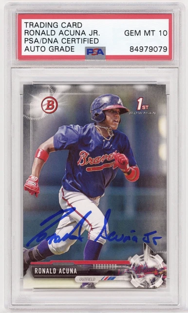 RONALD ACUNA JR. Auto completa ATL Braves 2017 Topps 1st Bowman #BP127 ...