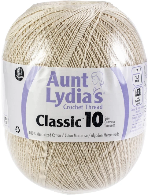 AUNT LYDIA'S CLASSIC Crochet Thread Size 10 Jumbo-Natural 153-226 $64. ...