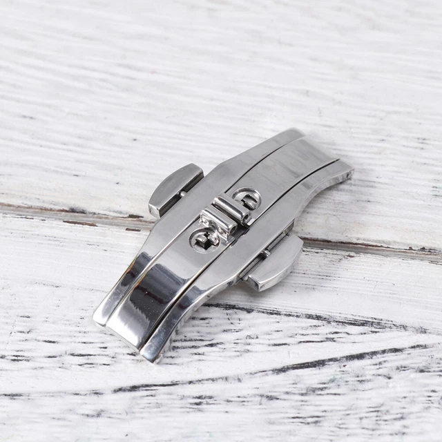 STAINLESS STEEL WATCH Buckle Double Push Button Deployment Clasp for ...