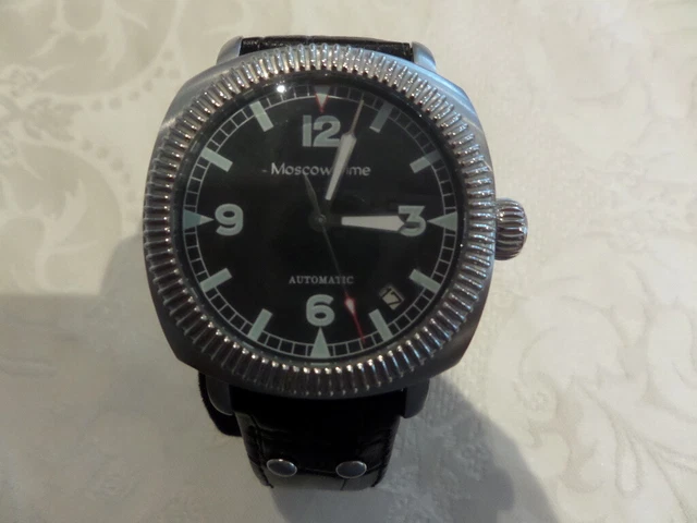 GENTS MOSCOW TIME AUTOMATIC WATCH - leather strap - WB451021 - time and ...