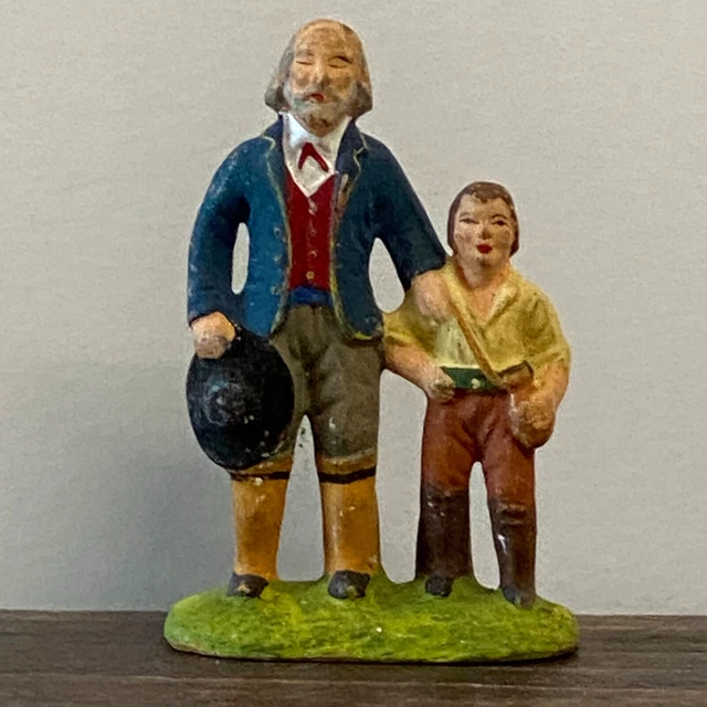SANTON ANCIEN CARBONEL " L'Aveugle et son Fils " - 9 cm - Taille 3 EUR ...